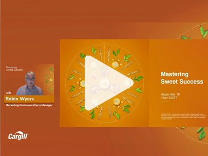 Sweet Succes webinar Sugar Reduction | Food Solutions EMEA | Cargill